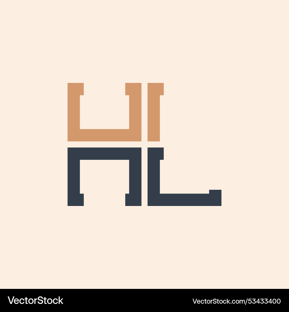 Modern hl letter logo design creative and Vector Image