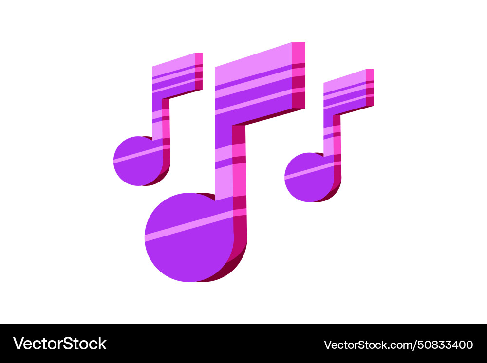 Music note social media flat sticker design Vector Image