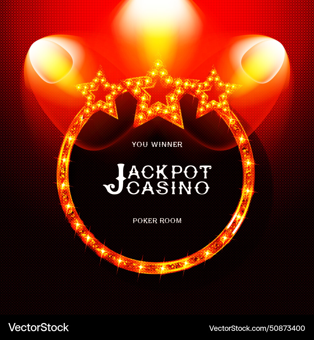 Now jackpot in cinema banner design Royalty Free Vector