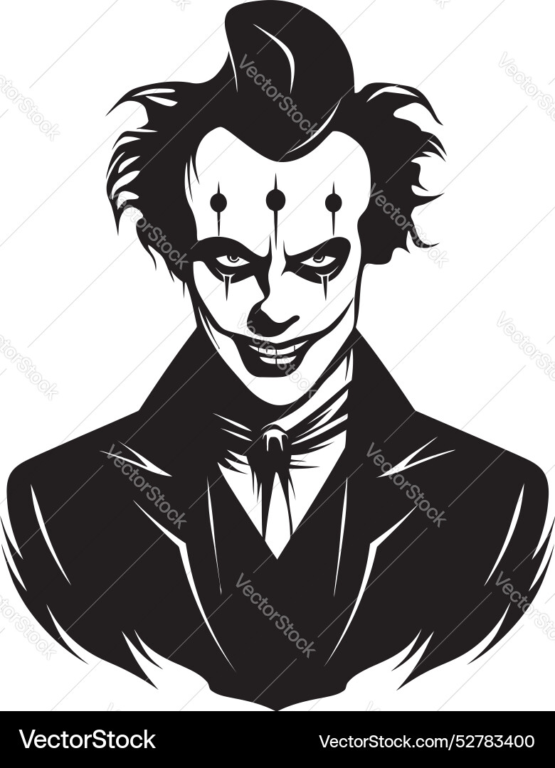 Phantom pantomime creepy clown emblem ghostly Vector Image