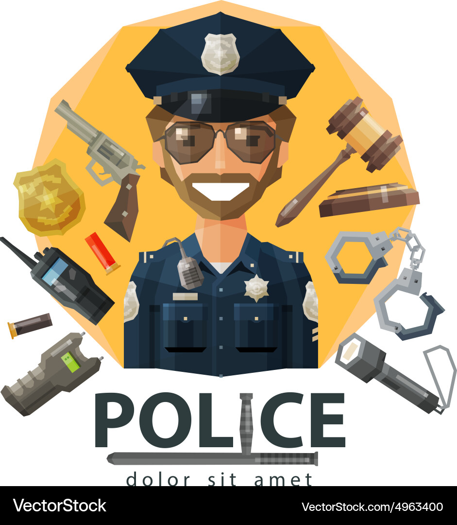 Police law constabulary logo design Royalty Free Vector