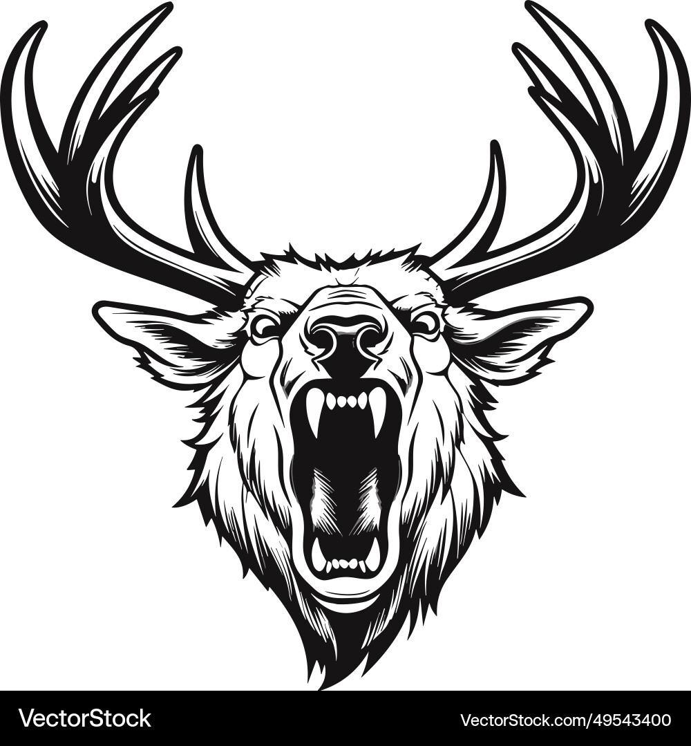 Reindeer head Royalty Free Vector Image - VectorStock