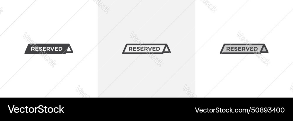 Reserved icon set private dinner eatery reserve Vector Image