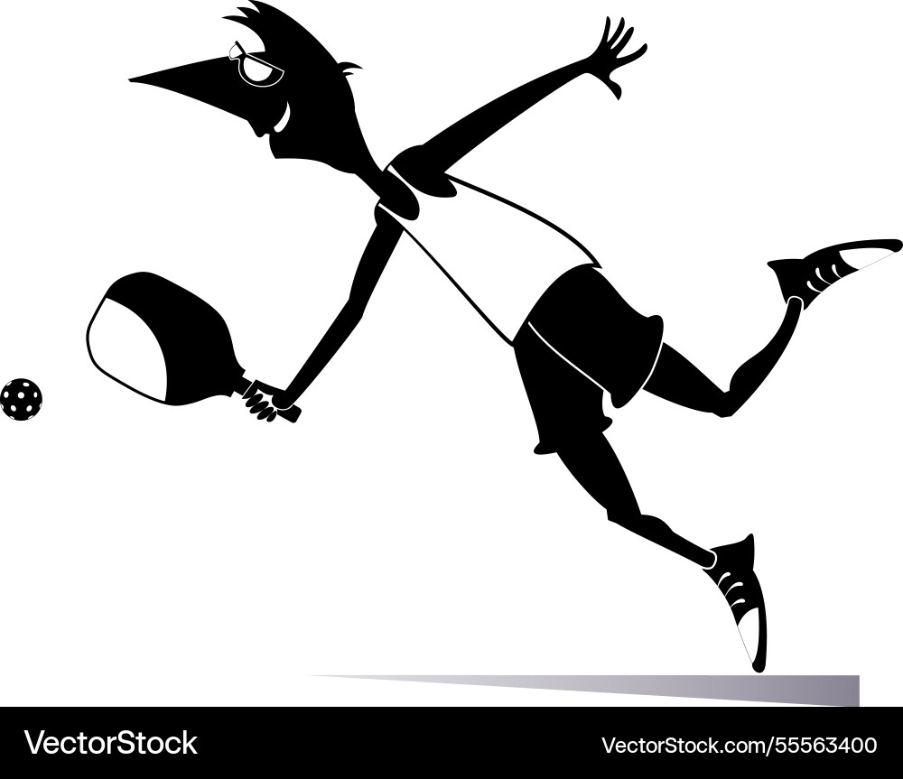 Smiling young man playing pickleball Royalty Free Vector