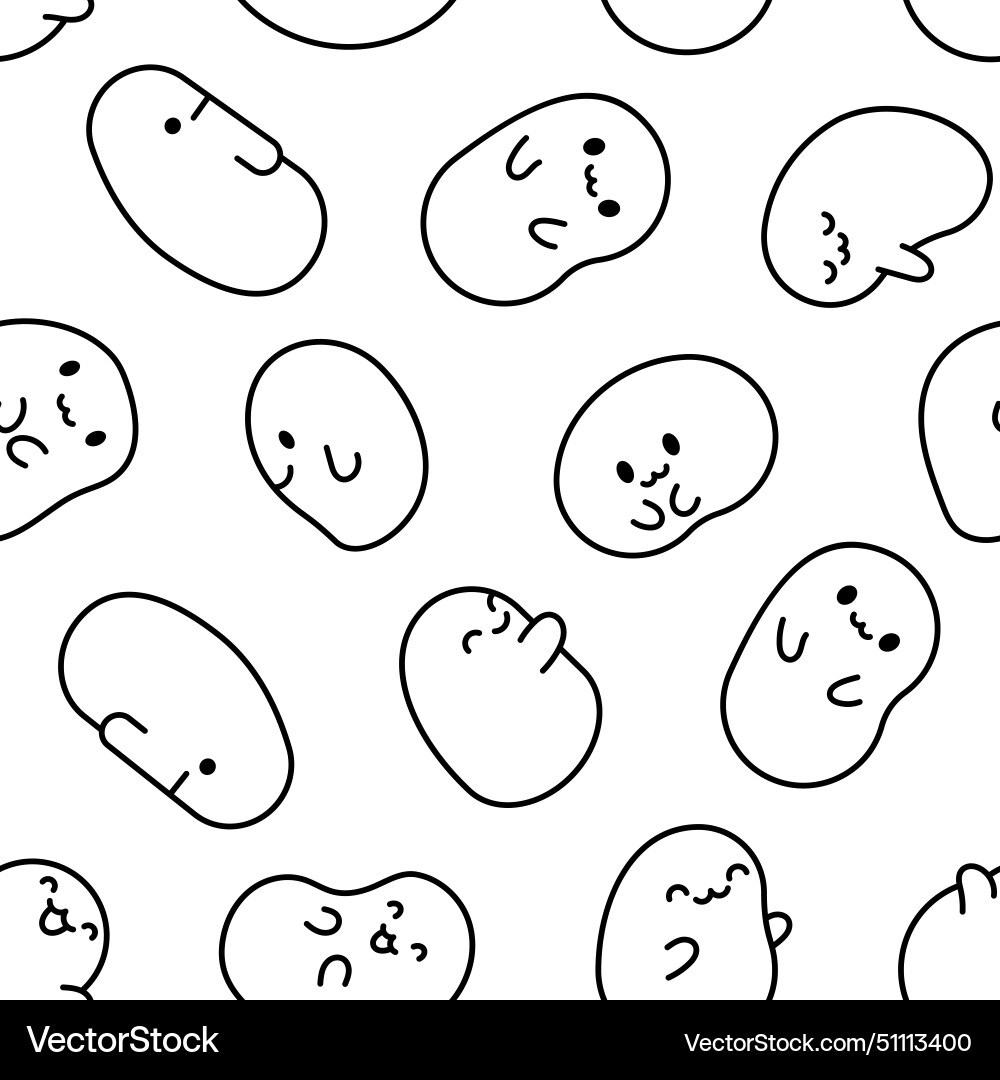Tapioca pearls seamless pattern coloring page Vector Image