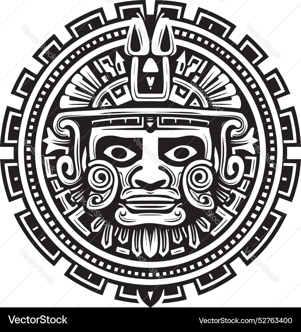 Timeless aztec symbols revived antique drawing Vector Image