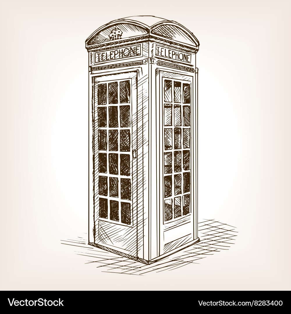 Vintage London Phone Booth Royalty Free Vector Image