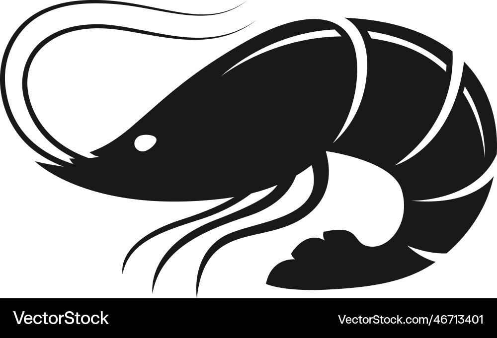 Black shrimp symbol Royalty Free Vector Image - VectorStock