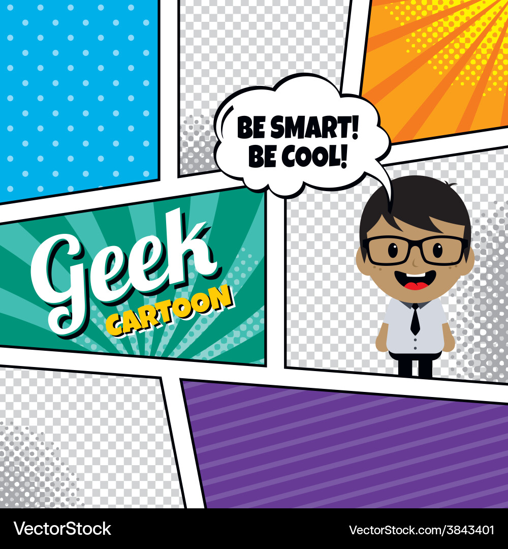 Cartoon theme comic template Royalty Free Vector Image