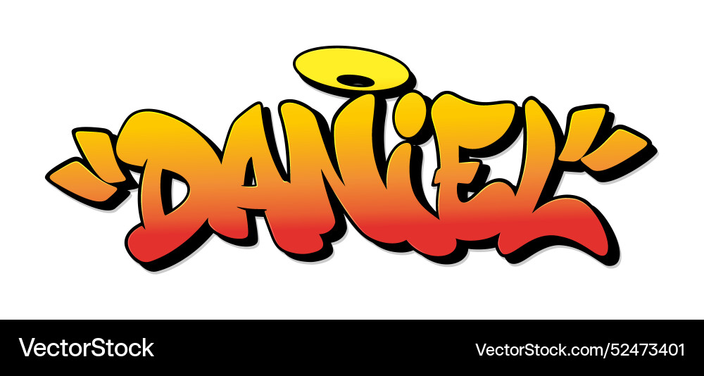 Daniel name in graffiti style Royalty Free Vector Image