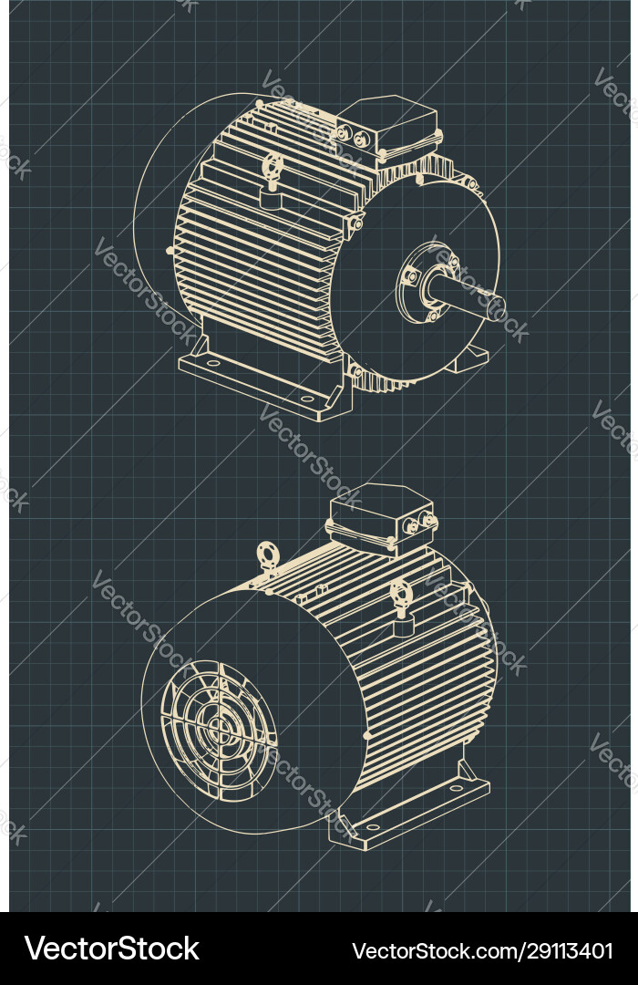 Electric Motor Technical Drawings – Royalty-Free Vector | VectorStock