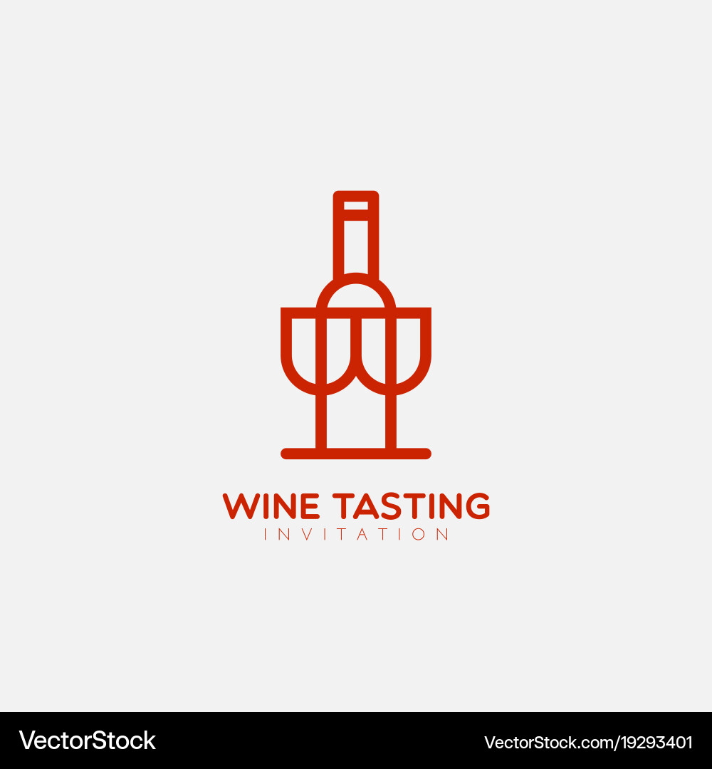 Elegant Wine Tasting Logo Royalty Free Vector Image