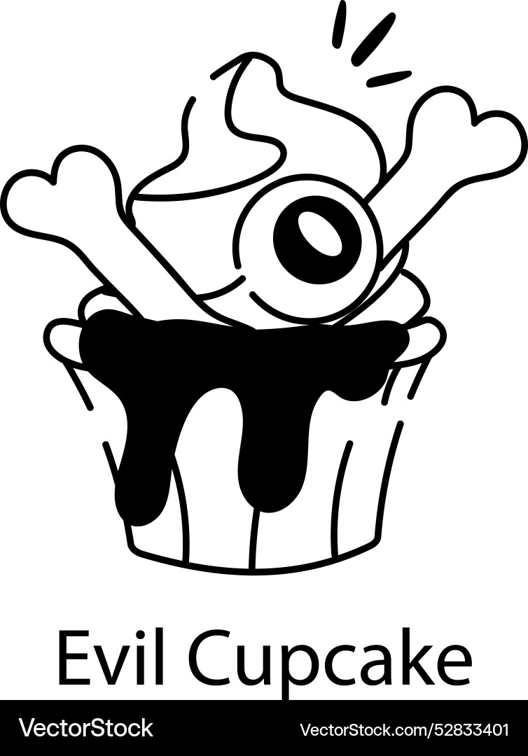 Evil cupcake Royalty Free Vector Image - VectorStock