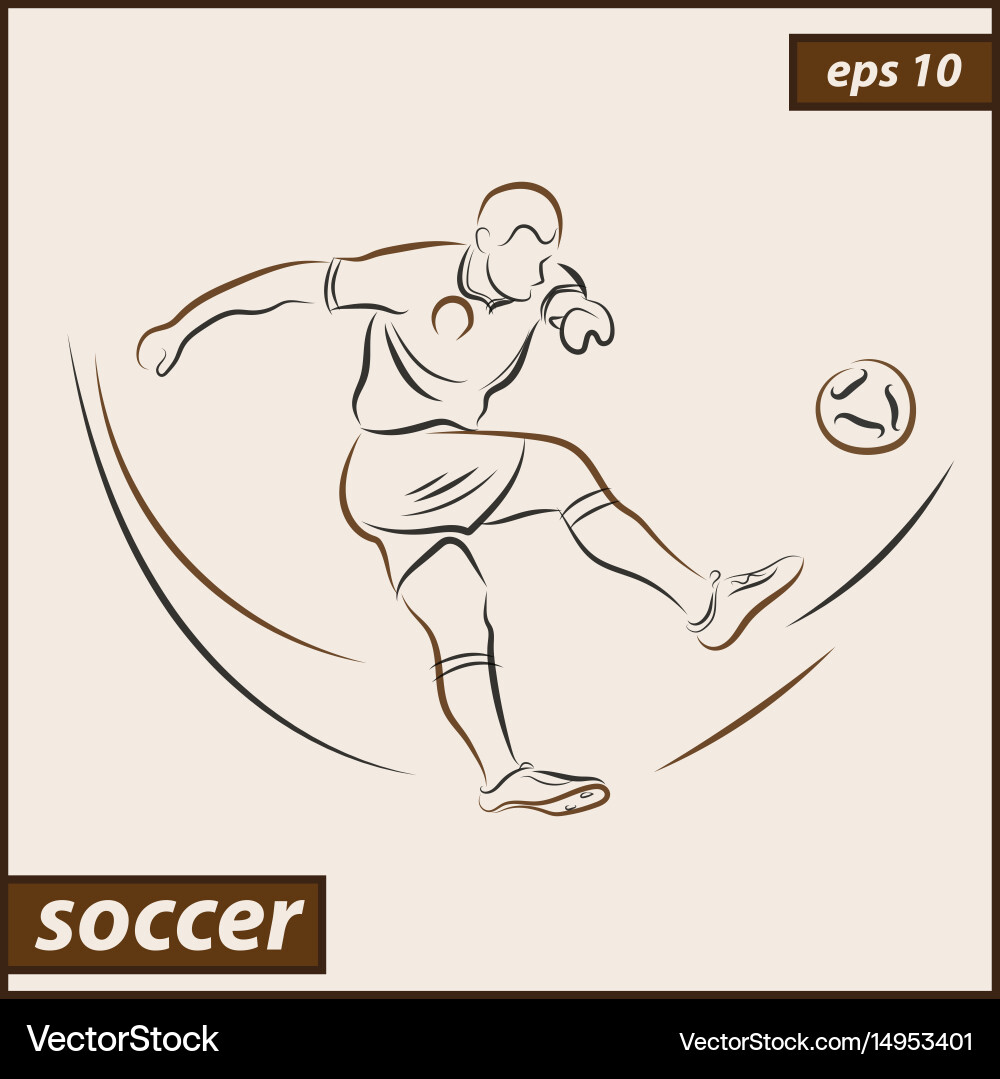 Footballer Kicking Ball Royalty Free Vector Image