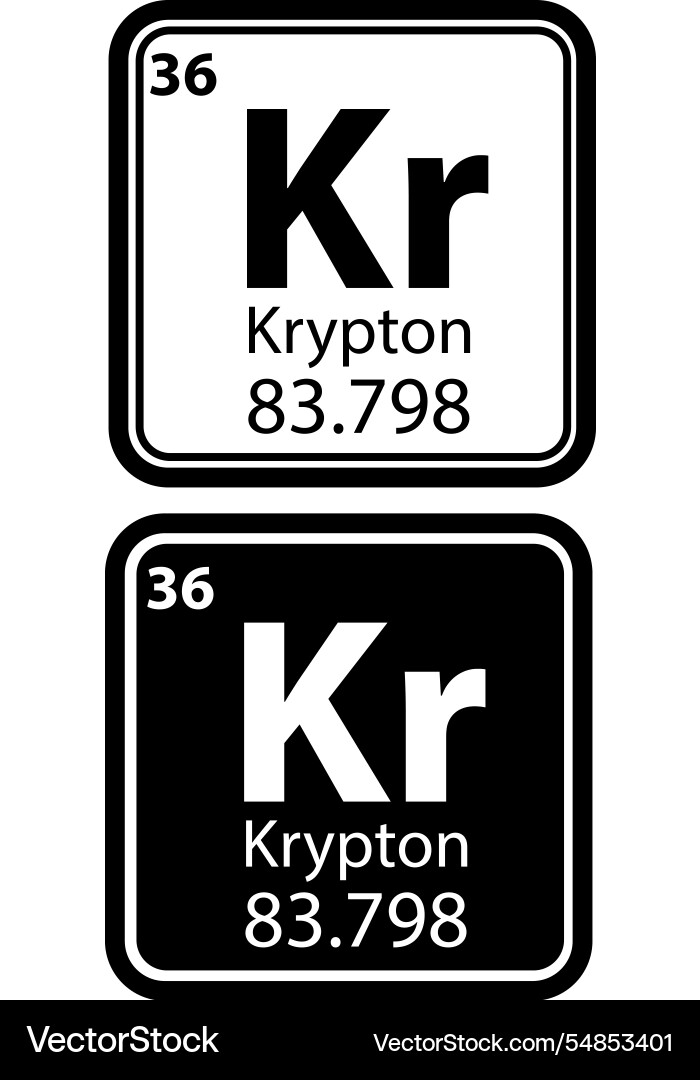 Krypton chemical element periodic table icon Vector Image