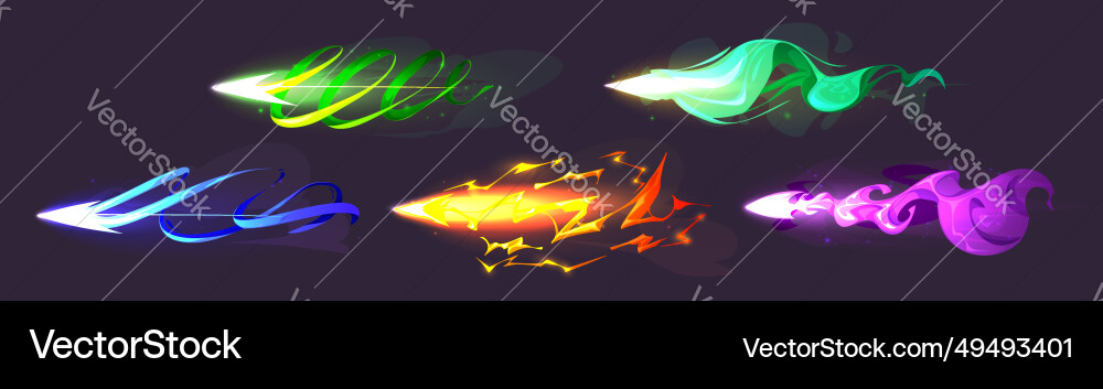 Magic Missile Trail VFX Royalty Free Vector Image
