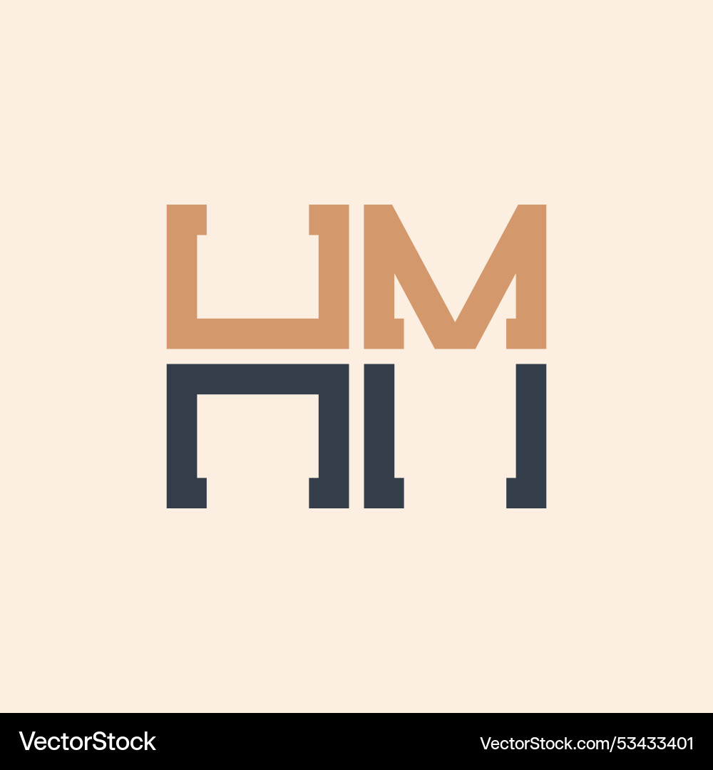 Modern hm letter logo design creative and Vector Image