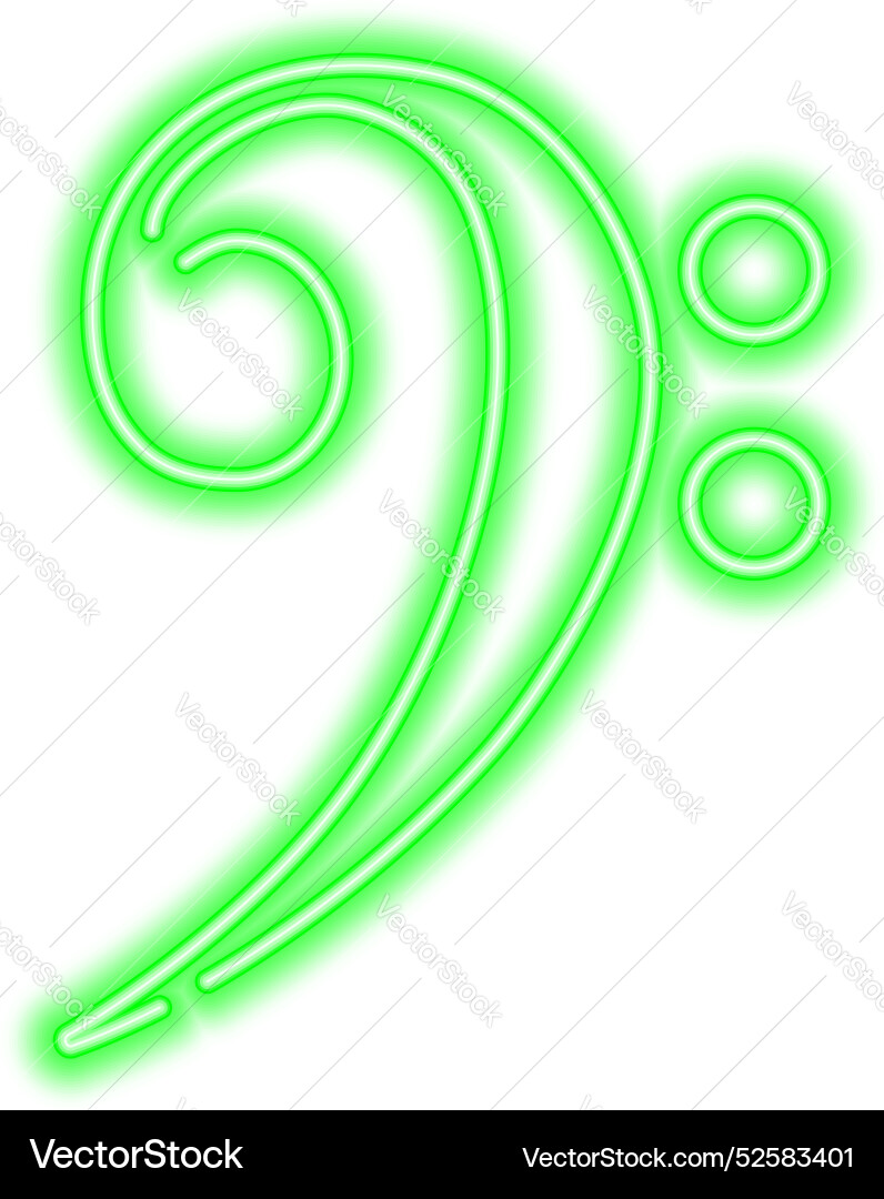 Neon glowing green music note Royalty Free Vector Image