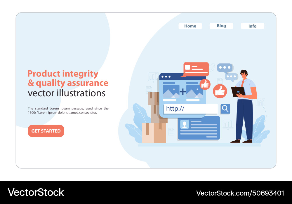 Product integrity and quality assurance Royalty Free Vector