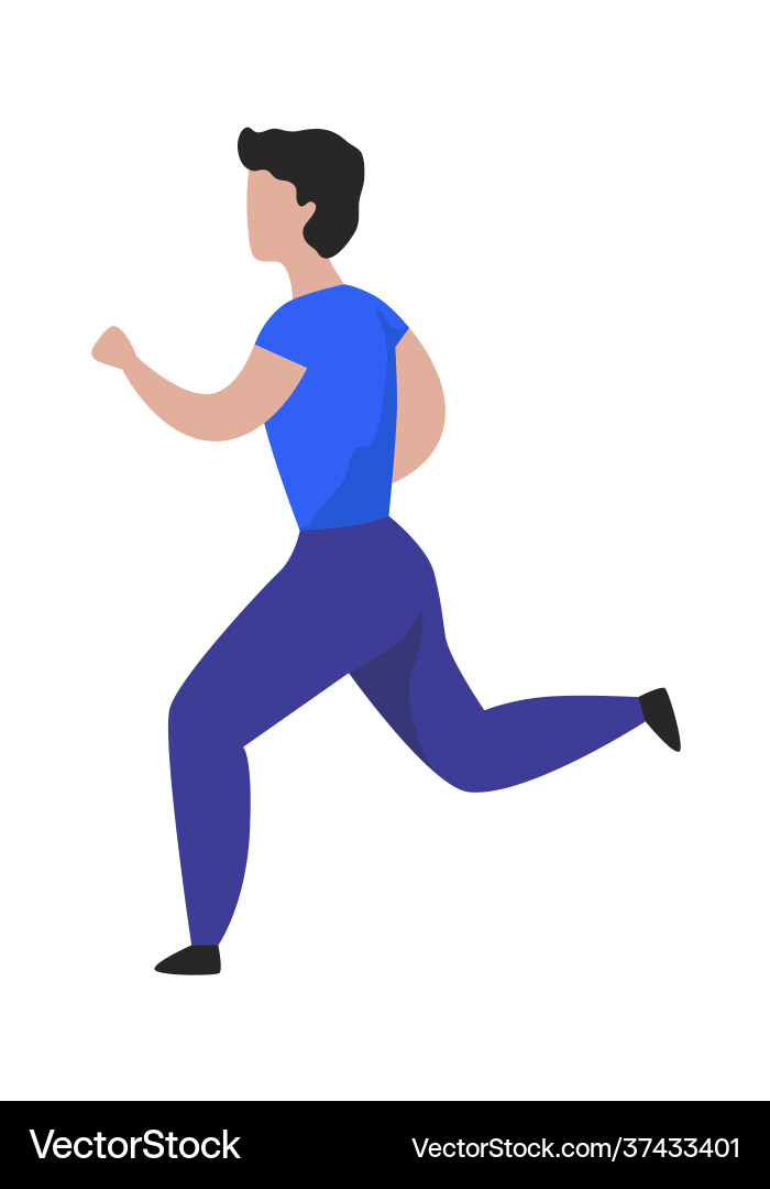 Running man cartoon character jogging sport Vector Image