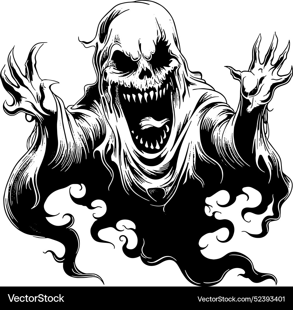 Scary Halloween Ghost Royalty Free Vector Image