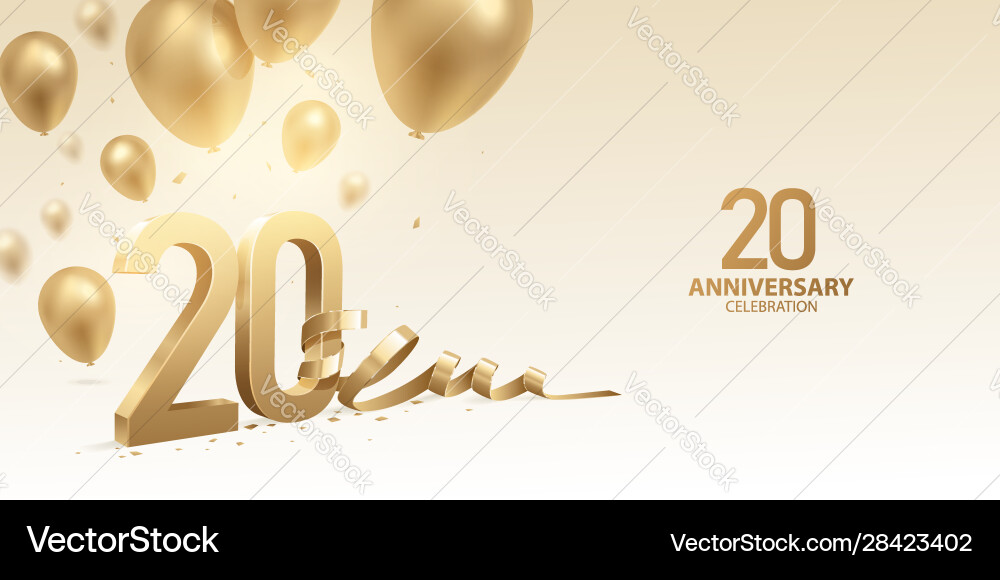 20th anniversary celebration background Royalty Free Vector