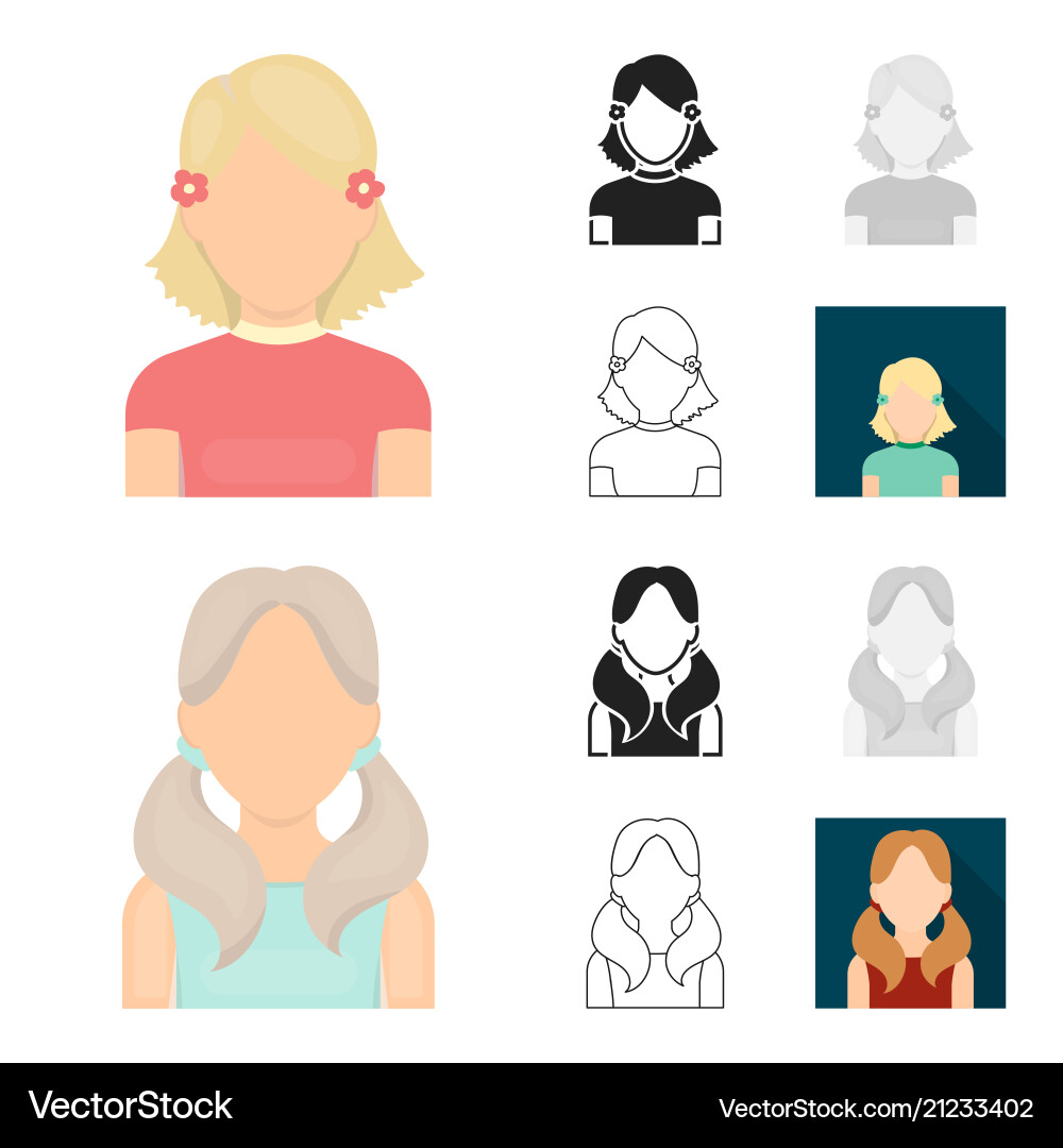 Avatar and face cartoonblackflatmonochrome Vector Image