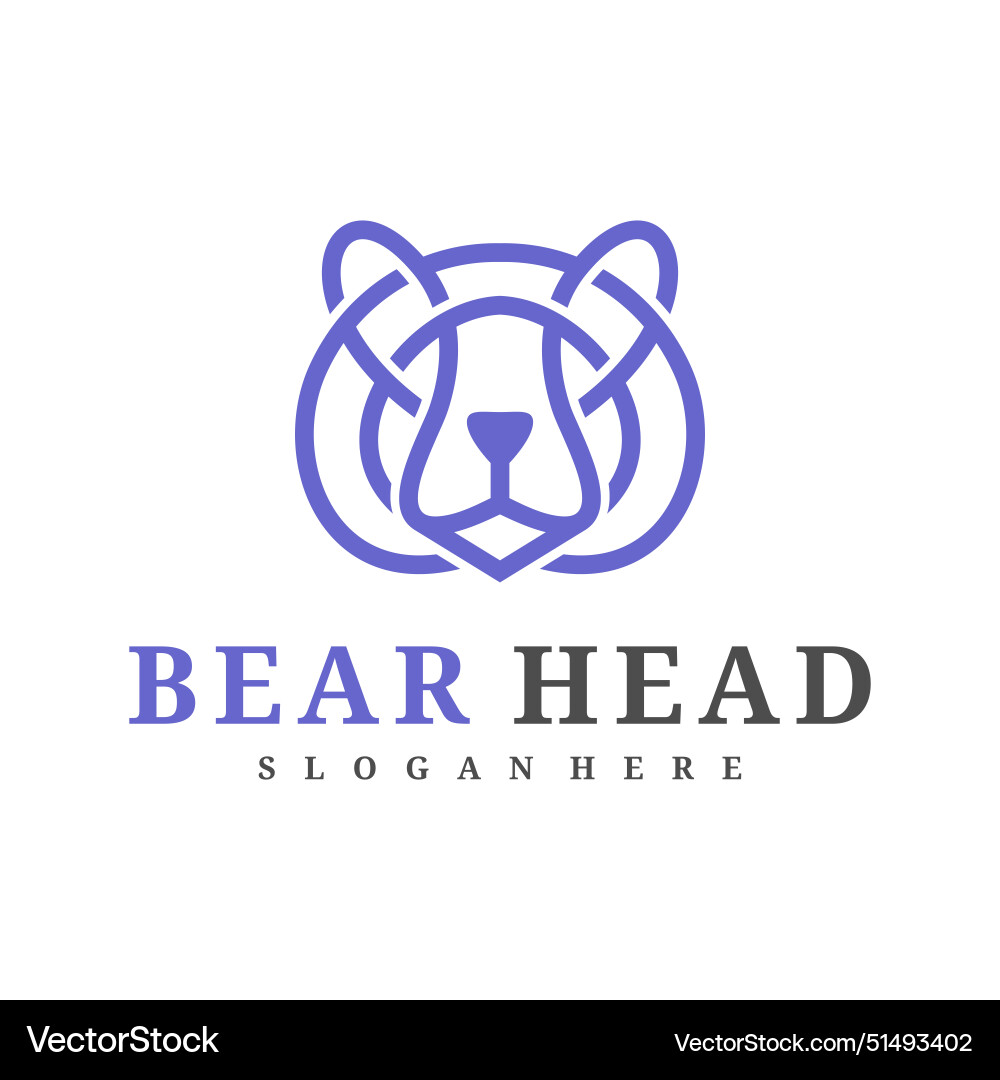 Bear logo template creative head Royalty Free Vector Image