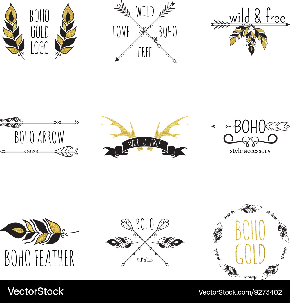Boho logo set Royalty Free Vector Image - VectorStock