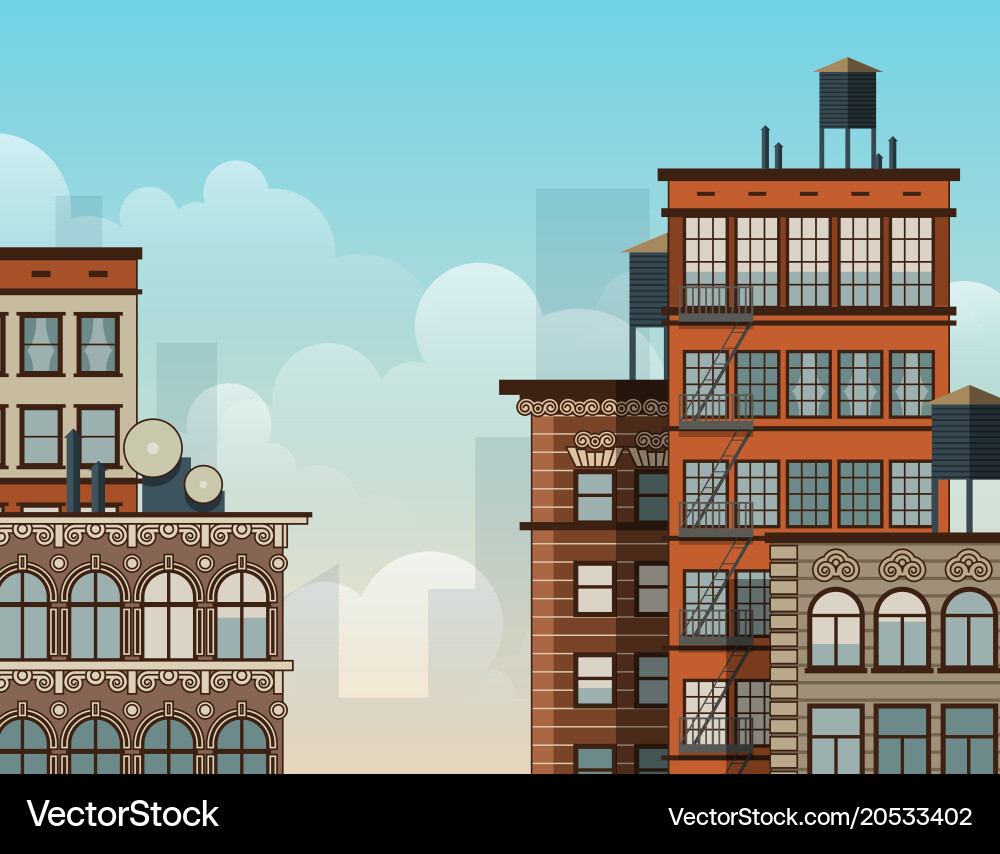City rooftops Royalty Free Vector Image - VectorStock