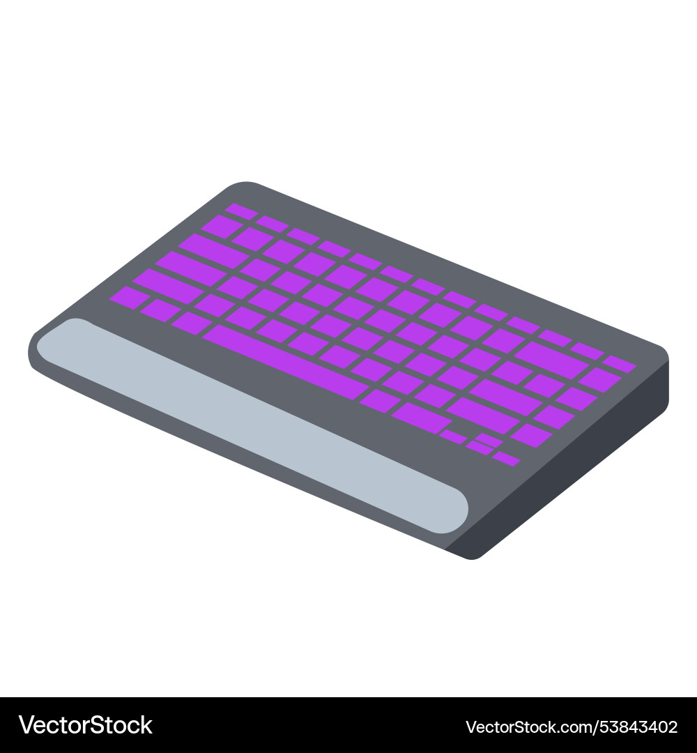 Computer wireless keyboard in flat design gamer Vector Image