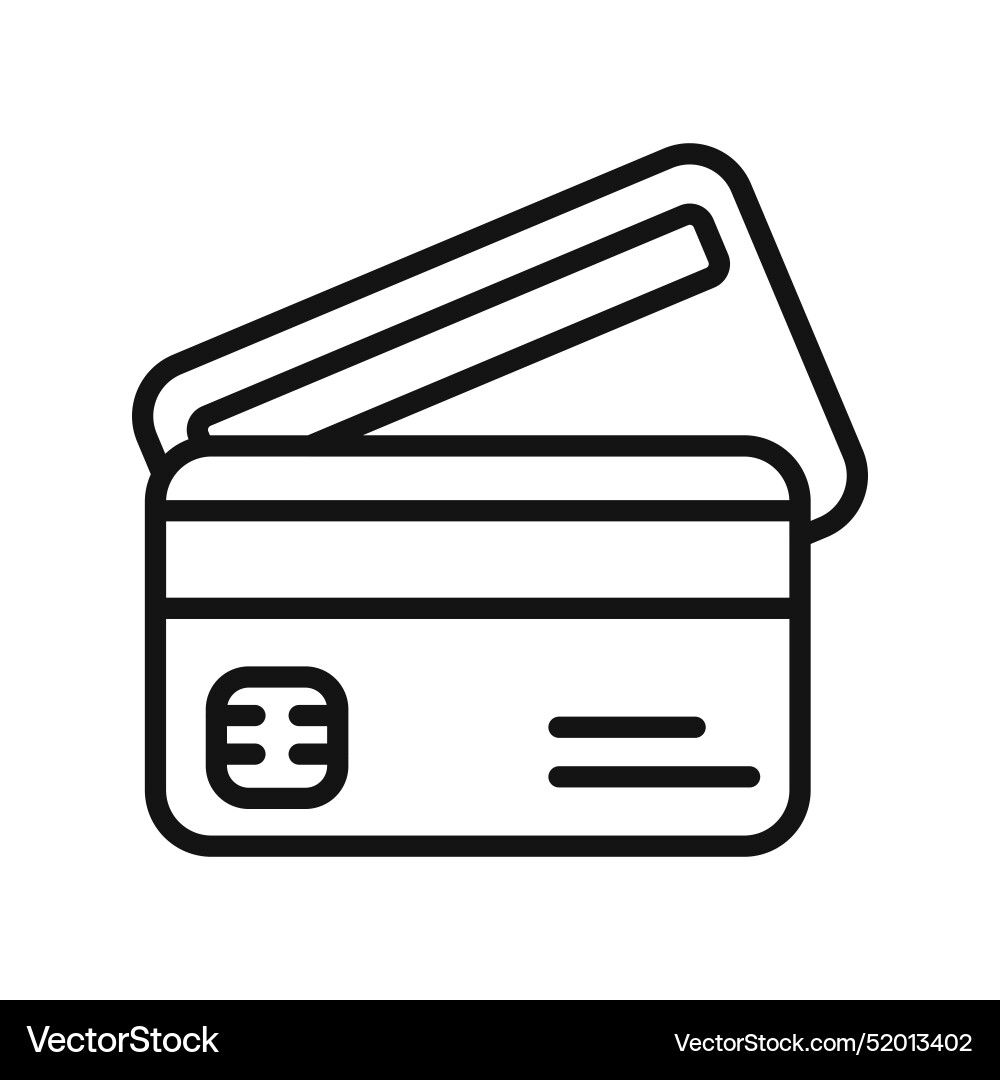Credit card icon black line art Royalty Free Vector Image