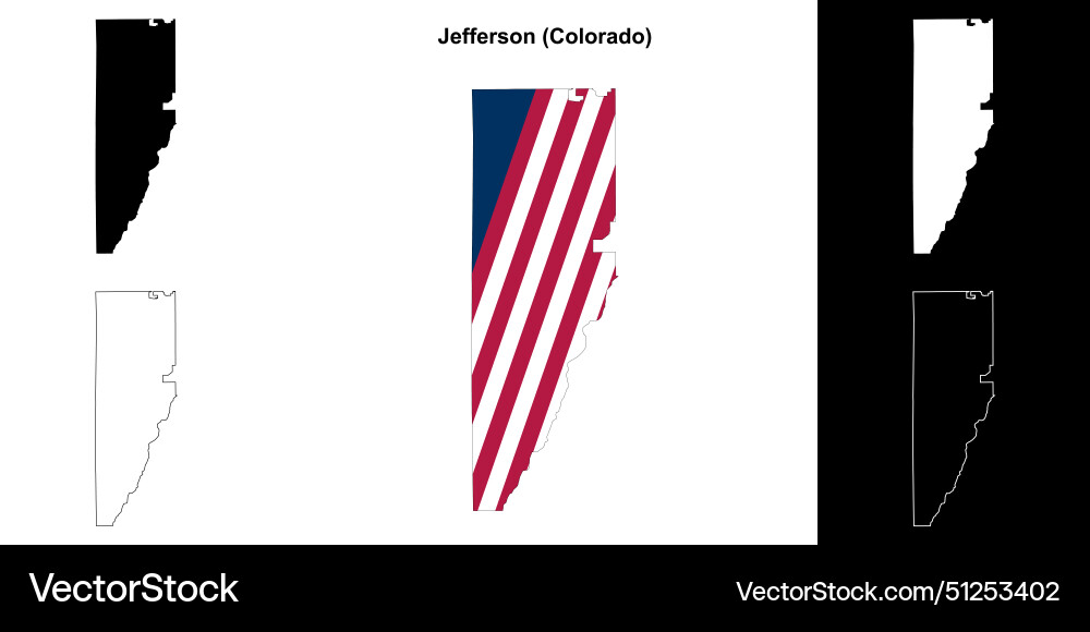 Jefferson outline map Royalty Free Vector Image
