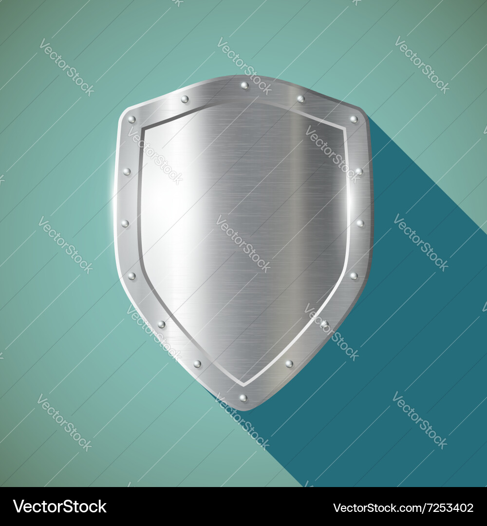 Metal shield stock Royalty Free Vector Image - VectorStock