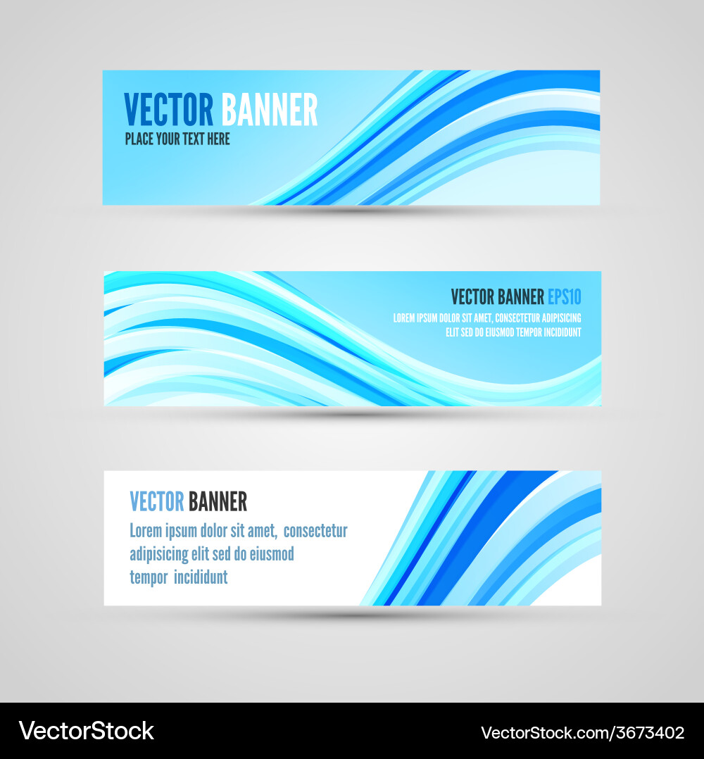 Ocean Wave Banner Template Royalty Free Vector Image