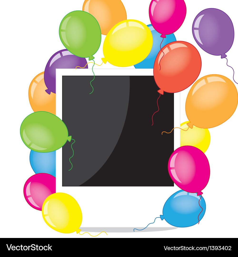 Photo frame with balloons Royalty Free Vector Image