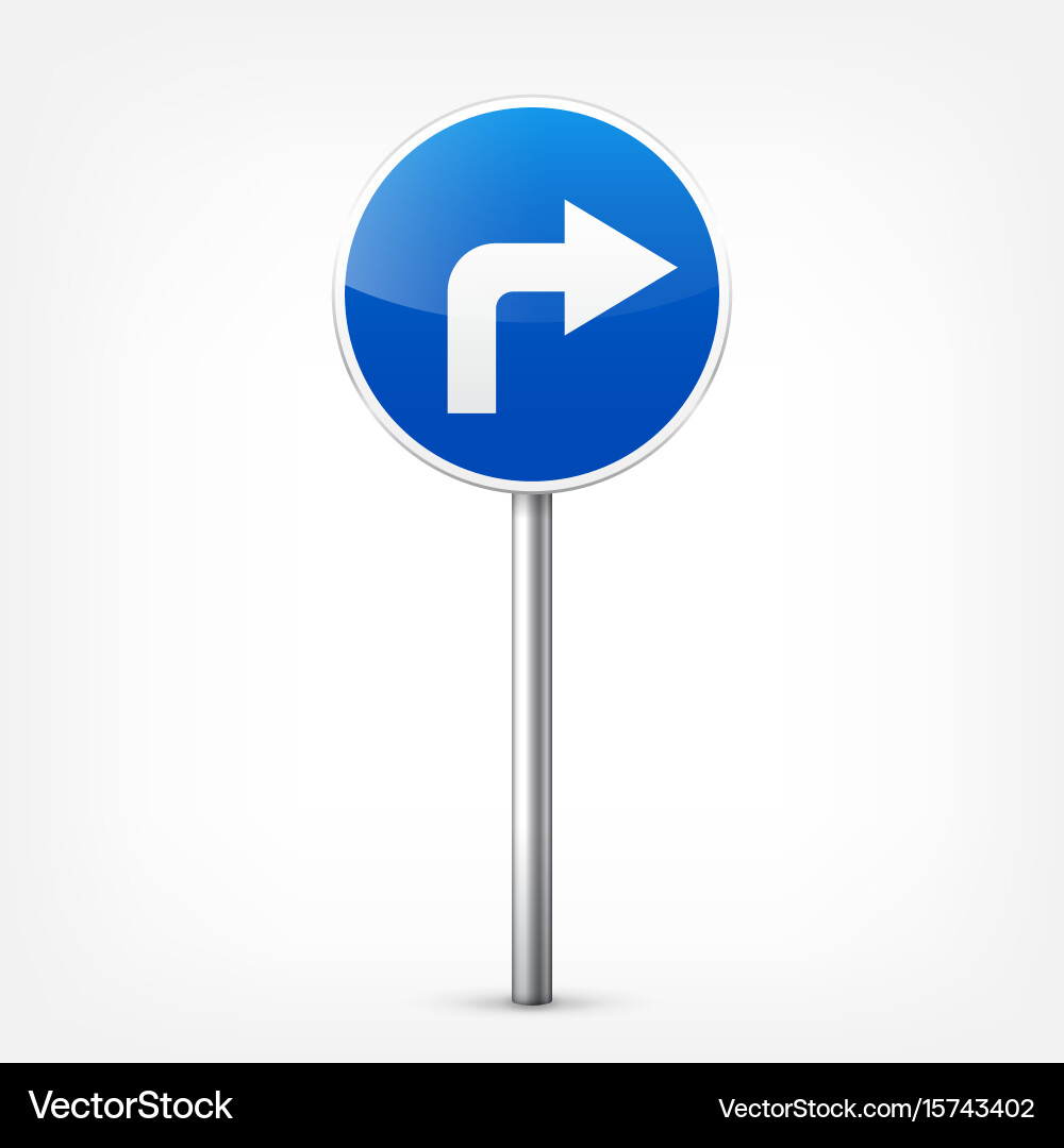 Road blue signs collection isolated on white Vector Image