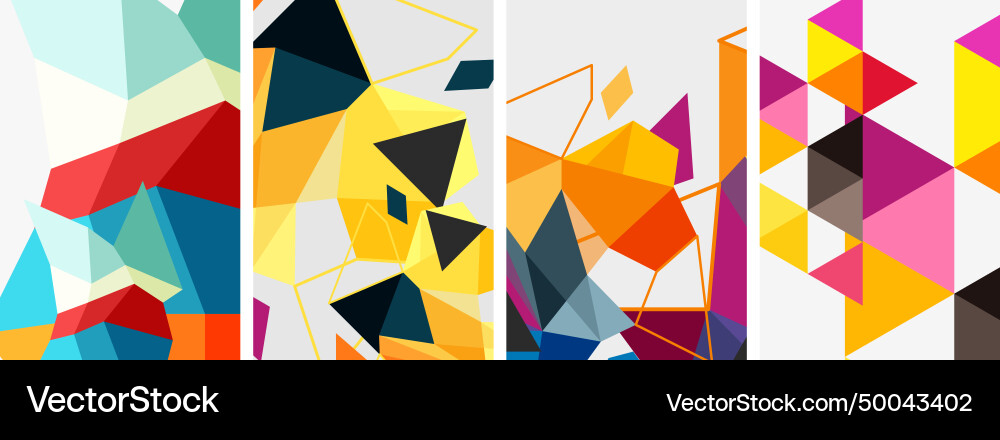 Set of triangle poster backgrounds Royalty Free Vector Image