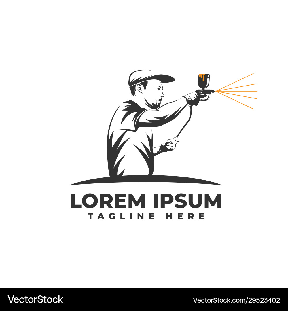 Spray painters people logo icon Royalty Free Vector Image