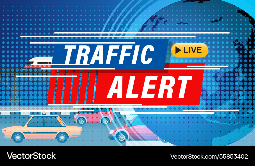 Vibrant featuring traffic alert theme with bold Vector Image