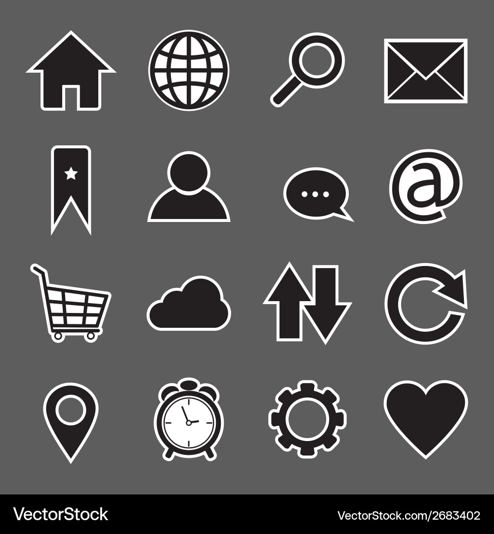 Website and internet icons Royalty Free Vector Image