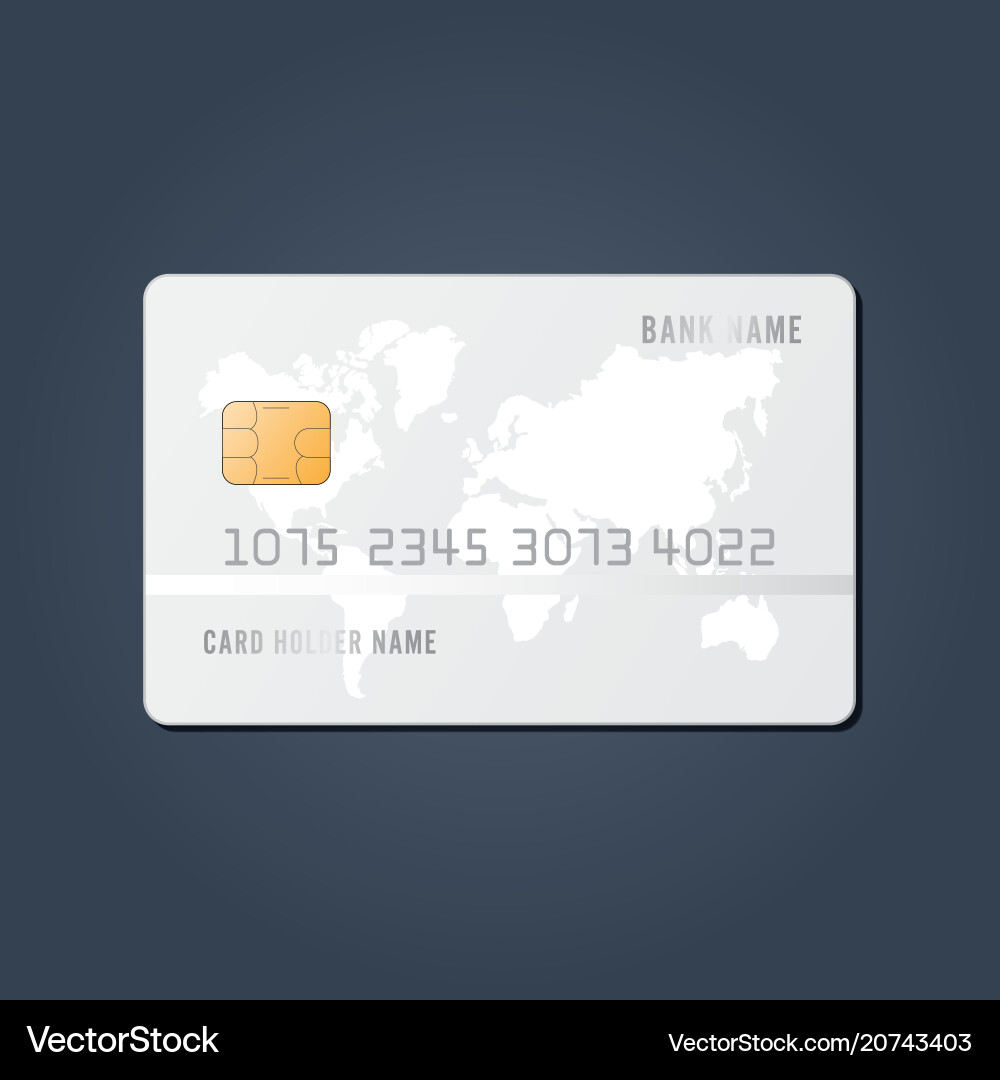 Credit card realistic mockup clear plastic Vector Image