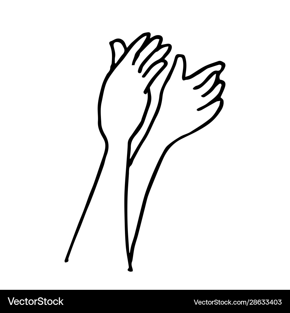 Hand drawn human hands clapping ovation Royalty Free Vector