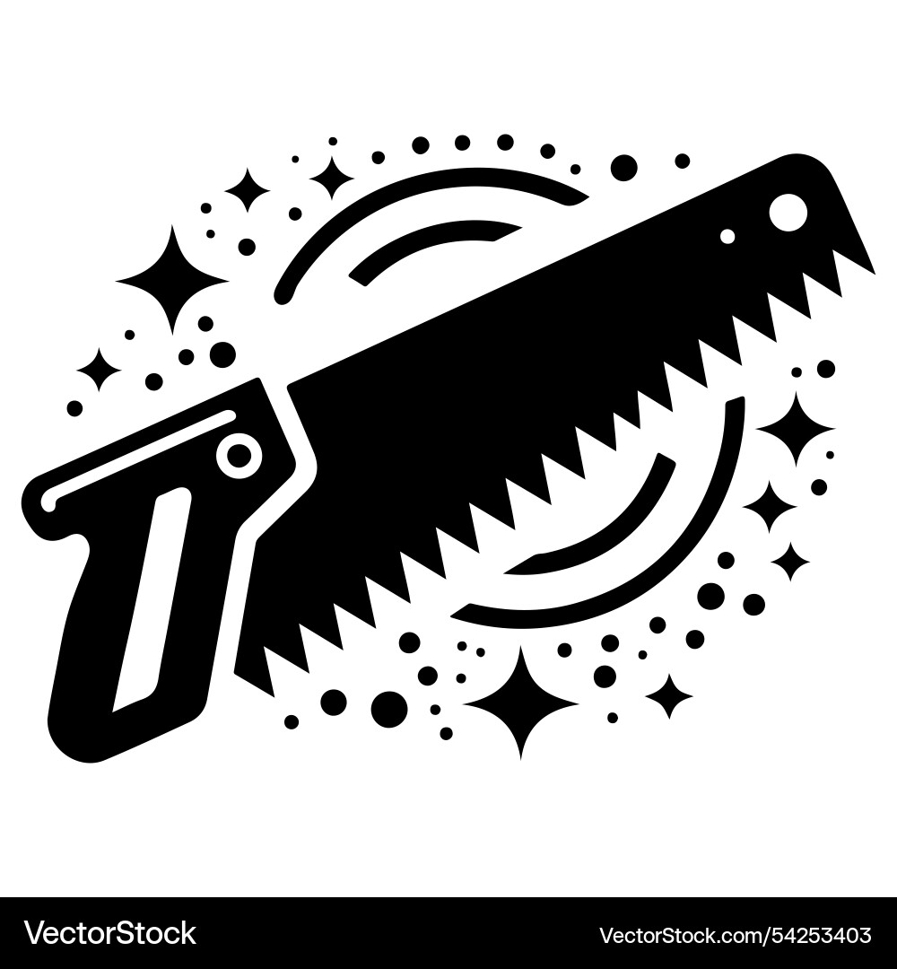 Hand saw logo for diy and construction projects Vector Image