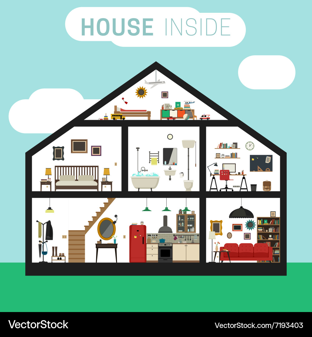 House inside interior Royalty Free Vector Image