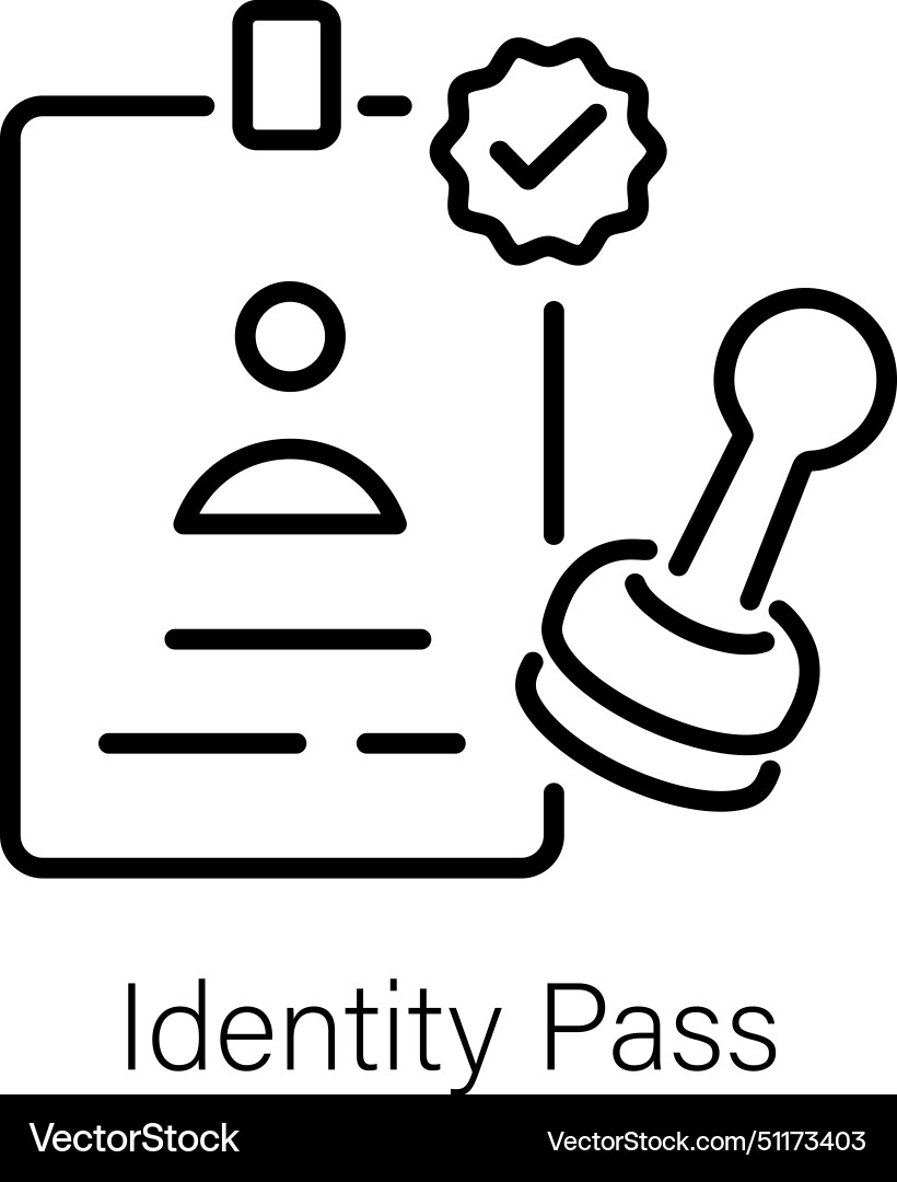 Identity pass Royalty Free Vector Image - VectorStock