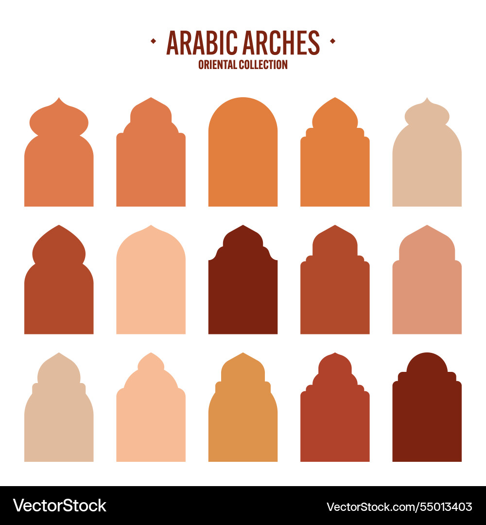 Islamic frames oriental style objects arabic Vector Image