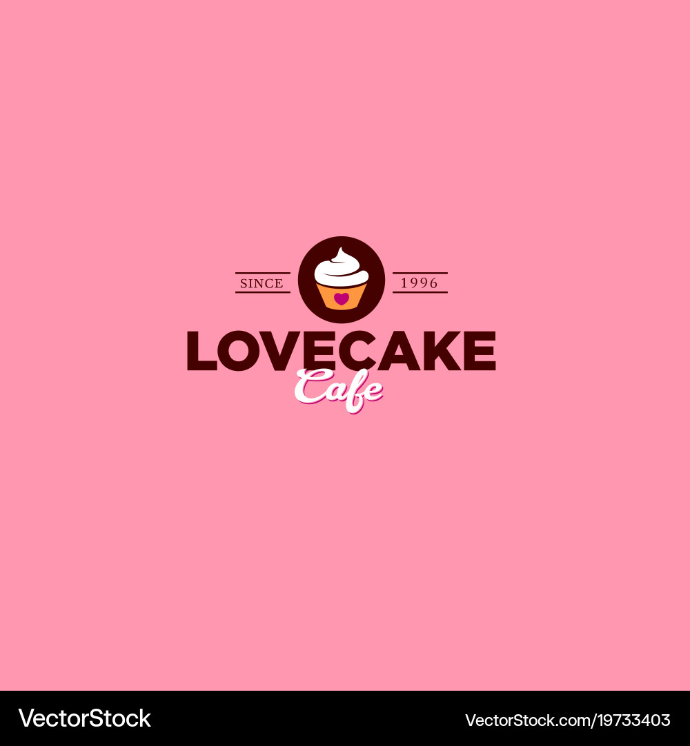 Love cake logo Royalty Free Vector Image - VectorStock