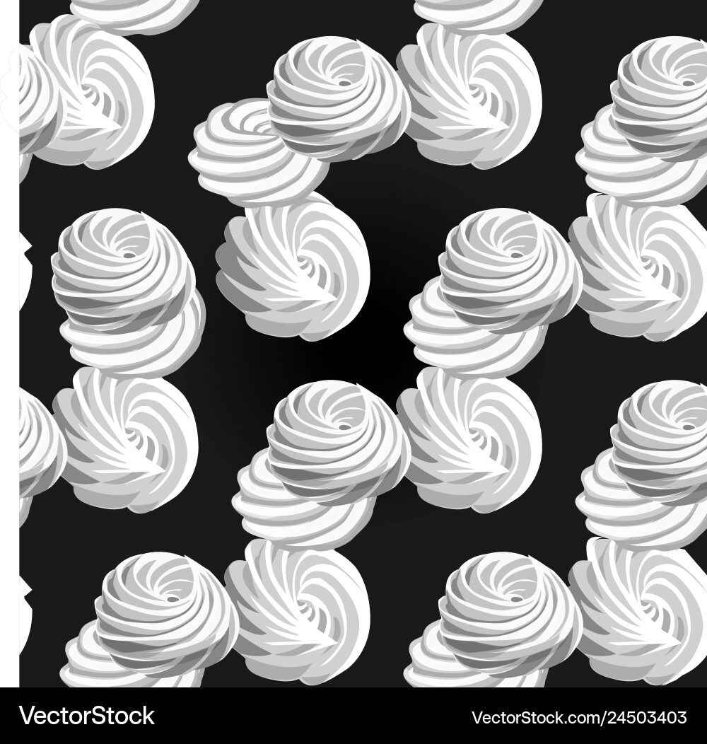Marshmellow white homemade zephyr zefir seamless Vector Image