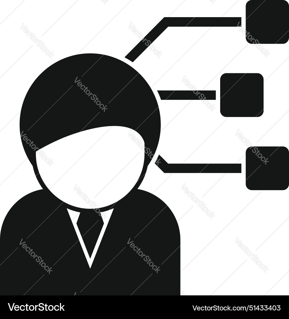 Organizational structure icon with abstract figure